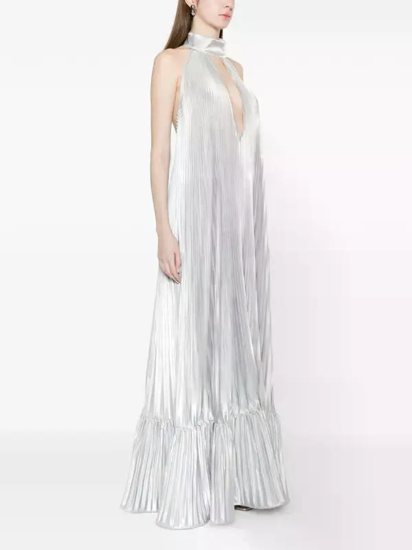 L'IDEE Pleated Halter Gown