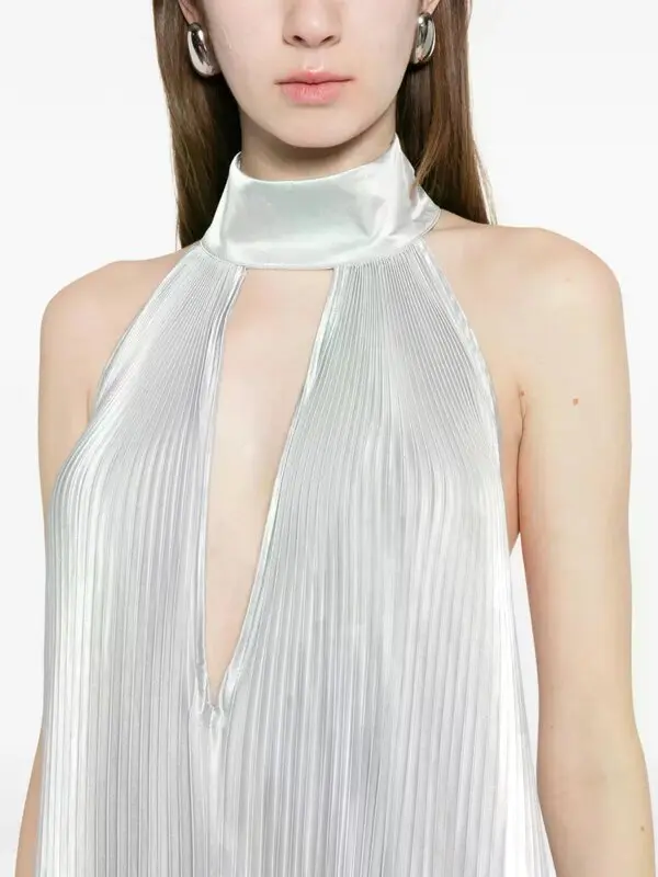 L'IDEE Pleated Halter Gown