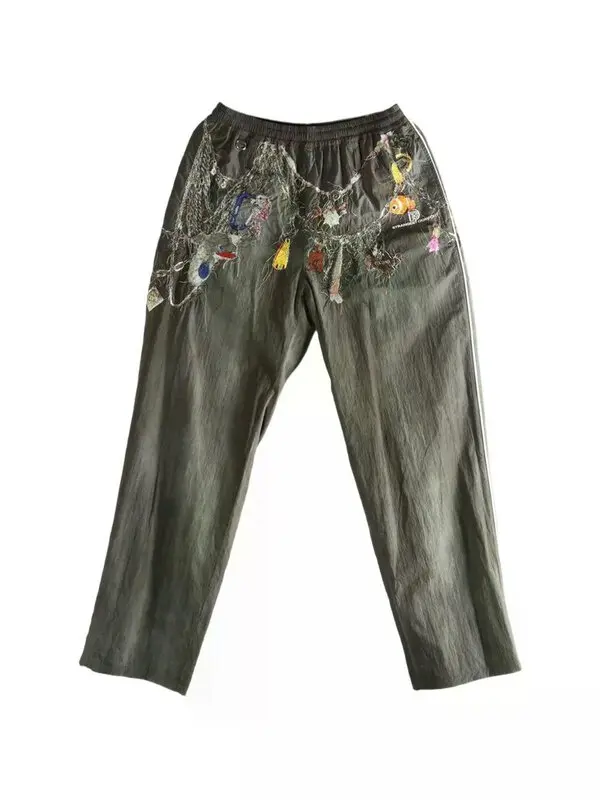 DOUBLET Chains-embroidery Trousers - Grey
