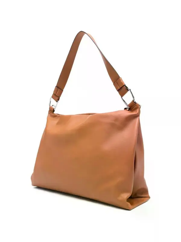 CROMIA Leather Tote Bag With Chain - Brown