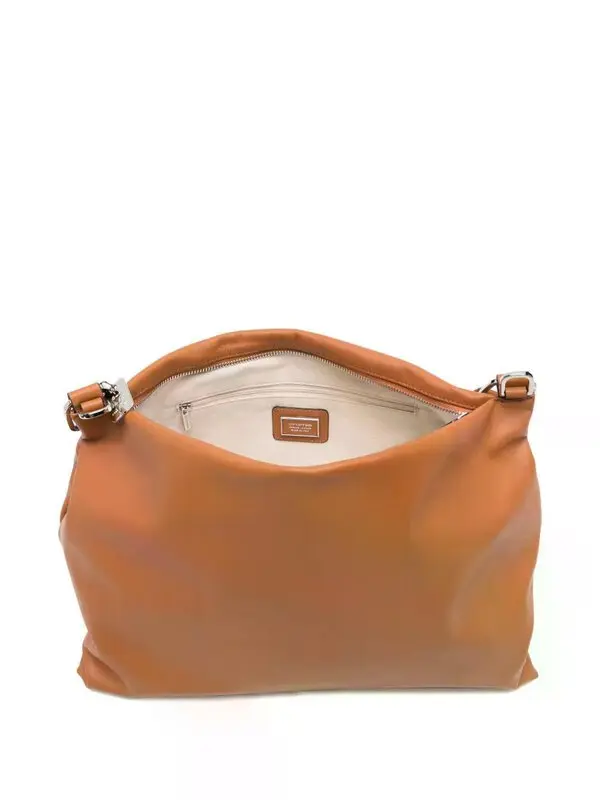 CROMIA Leather Tote Bag With Chain - Brown