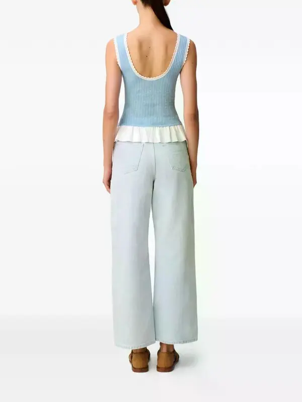 Claudie Pierlot Sleeveless Knit Top With Ruffle Hem - Blue