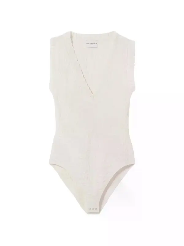 Claudie Pierlot Sleeveless V-neck Knit Bodysuit