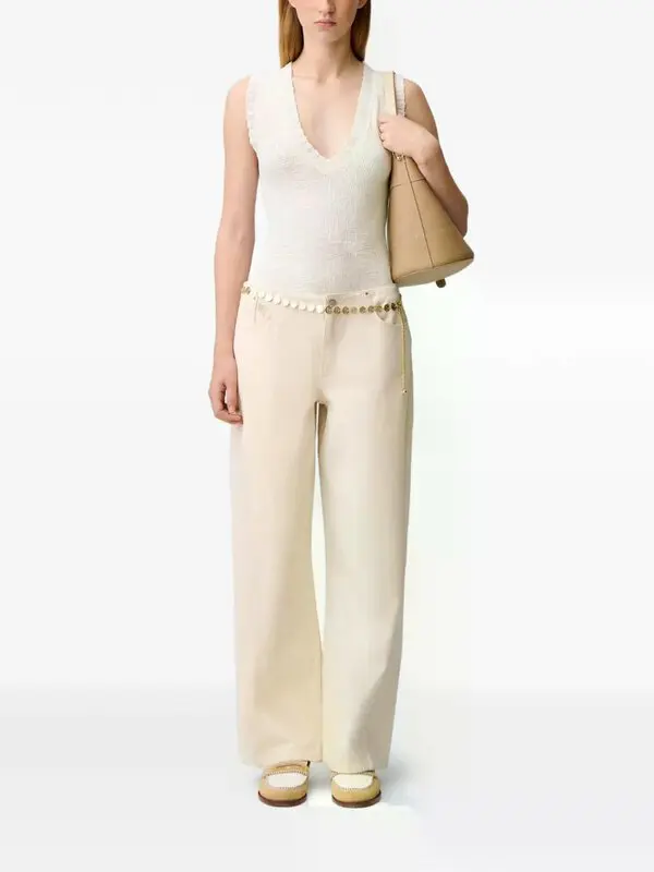 Claudie Pierlot Sleeveless V-neck Knit Bodysuit