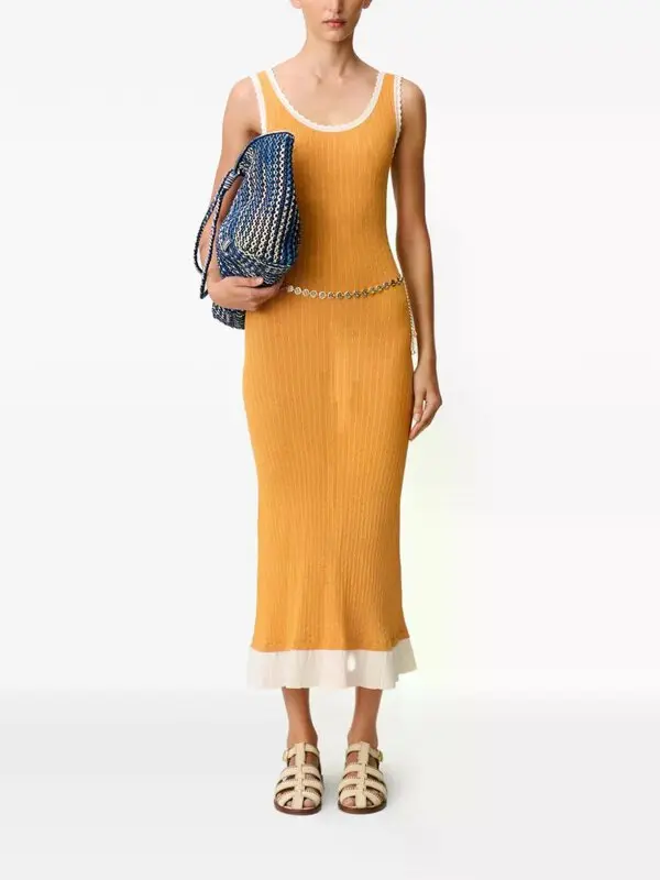 Claudie Pierlot Scalloped Knitted Midi Dress