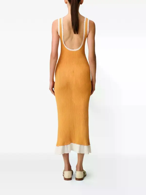 Claudie Pierlot Scalloped Knitted Midi Dress