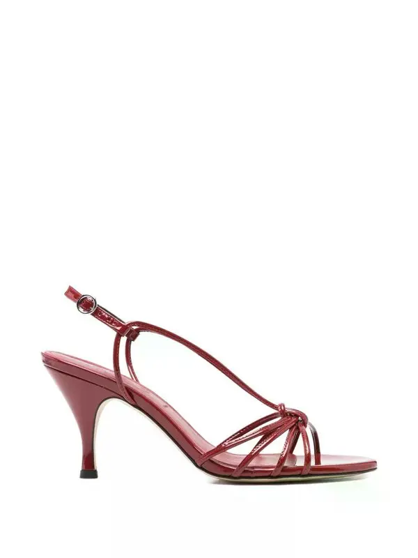 AeydĒ Solange Knotted Strappy Leather Sandals - Red
