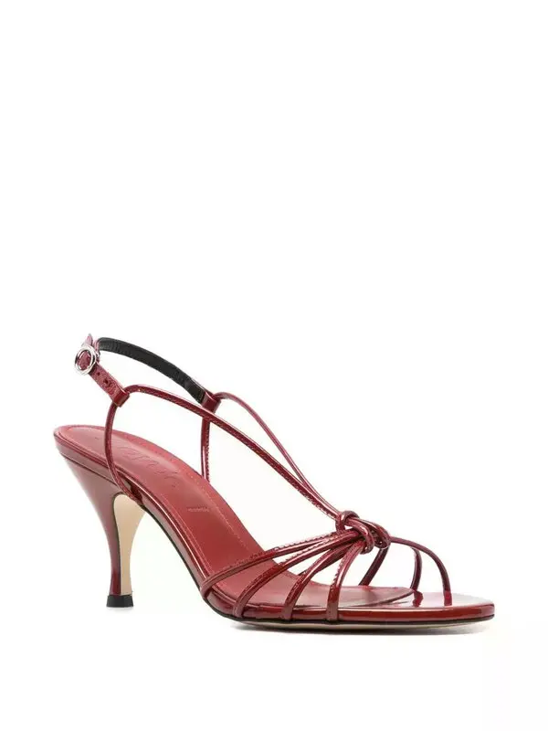 AeydĒ Solange Knotted Strappy Leather Sandals - Red