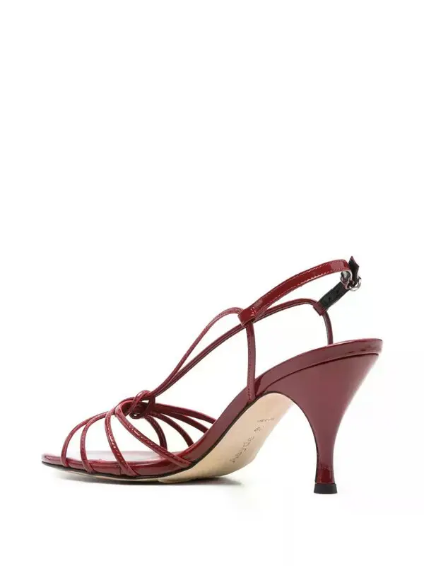 AeydĒ Solange Knotted Strappy Leather Sandals - Red