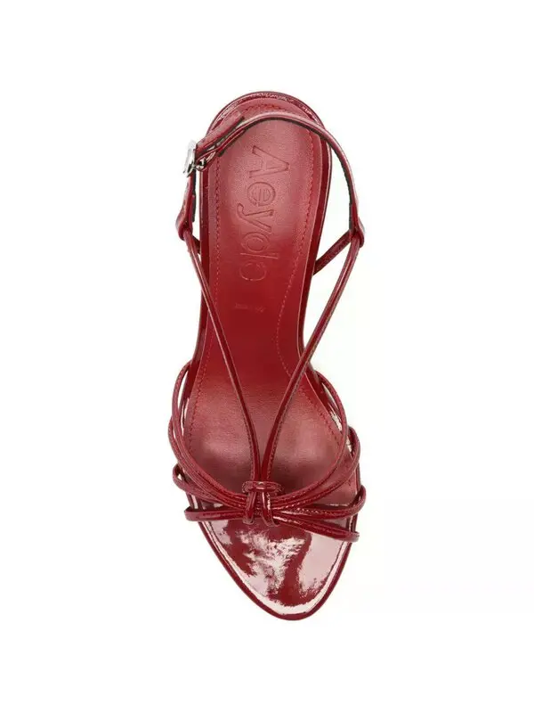 AeydĒ Solange Knotted Strappy Leather Sandals - Red