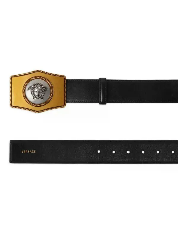 Versace Calf Leather Belt With Medusa Buckle
