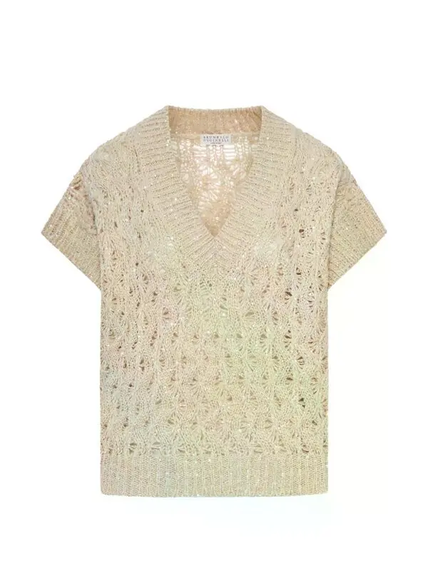 Brunello Cucinelli Pointelle-knit Top