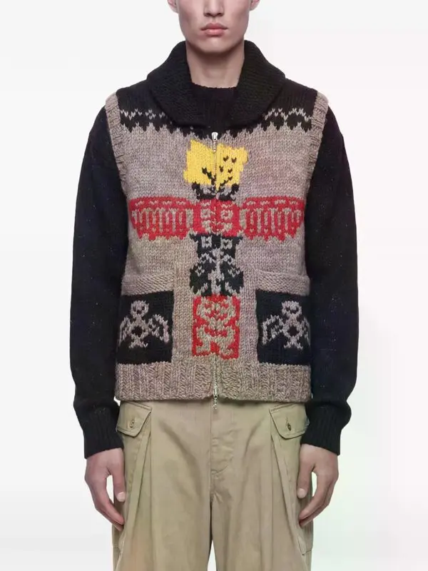 Kapital Knit Totem Pole Zip Vest
