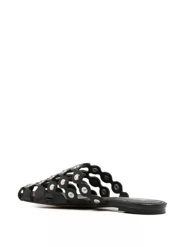 BIBI LOU Embellished Leather Slippers