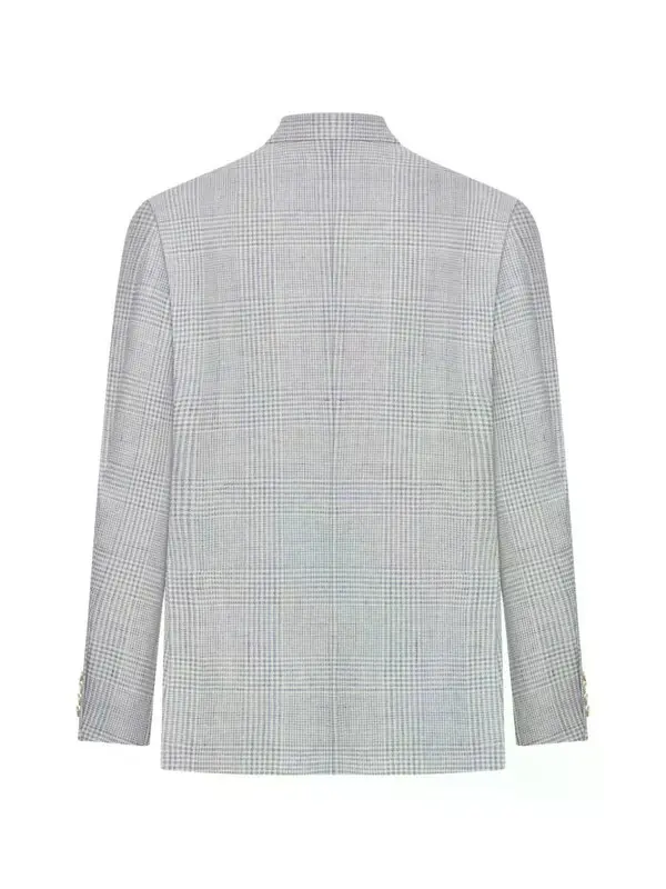 LARDINI Plaid-check Blazer - Blue