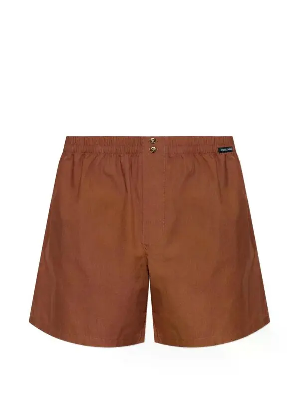 Dolce & Gabbana Cotton Poplin Boxer Shorts - Brown