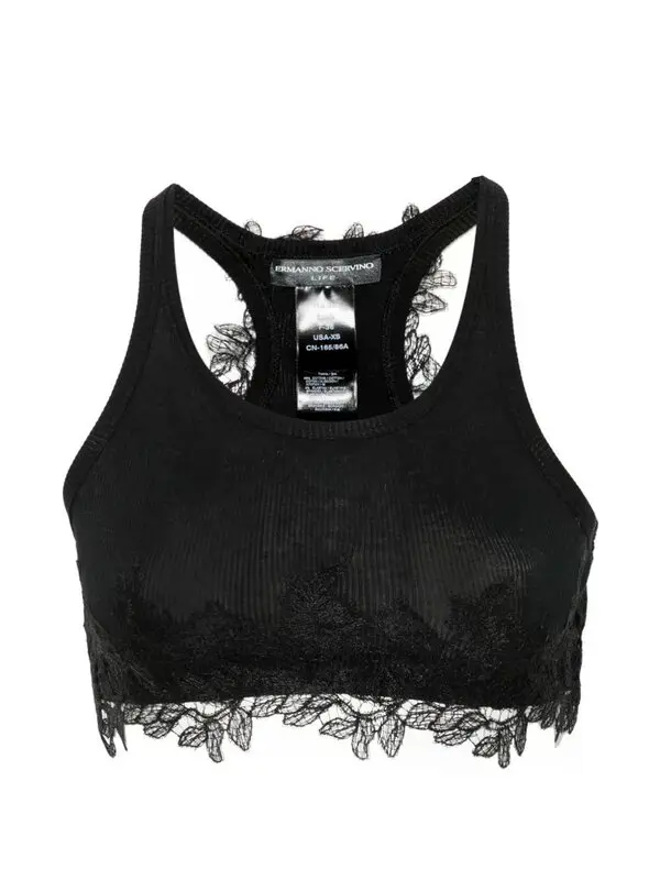 Ermanno Scervino Lace Trim Cropped Top