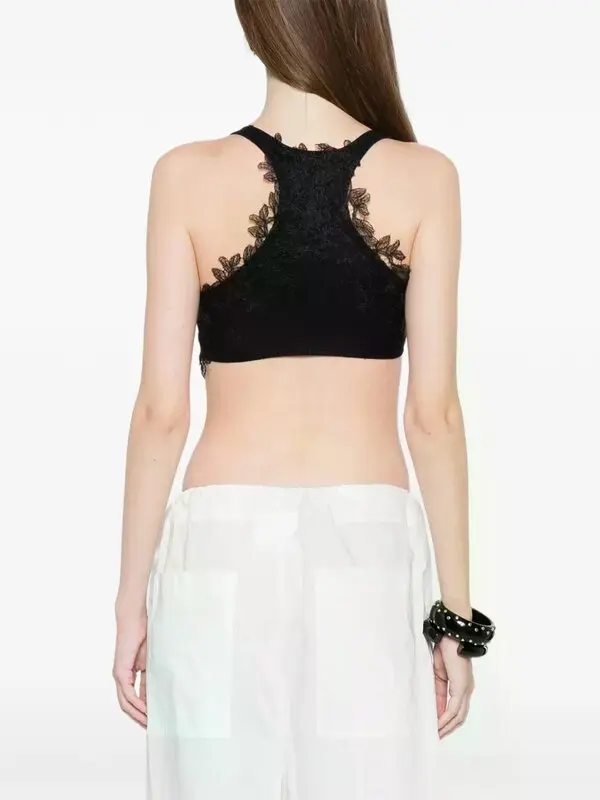 Ermanno Scervino Lace Trim Cropped Top