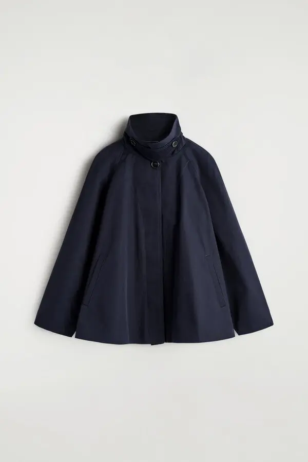 Cos A-line Cotton-twill Jacket - Navy