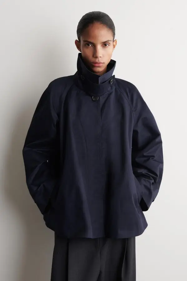 Cos A-line Cotton-twill Jacket - Navy