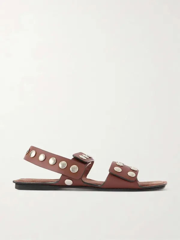 Khaite Boden Studded Leather Sandals - Black