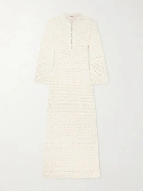 ERES Madone Open-knit Maxi Dress - Neutrals