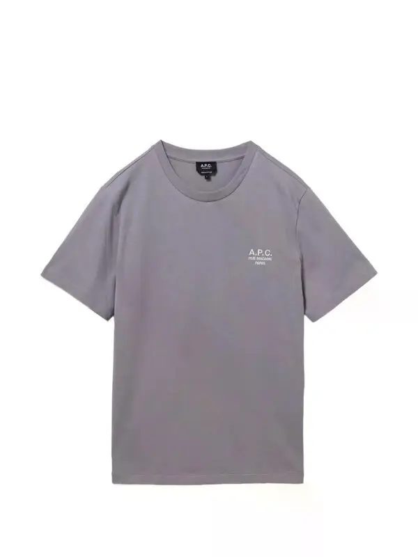 A.p.c. Logo-embroidered Round Neck T-shirt - Grey