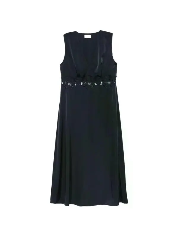 P.a.r.o.s.h Lace V-neck Midi Dress - Blue