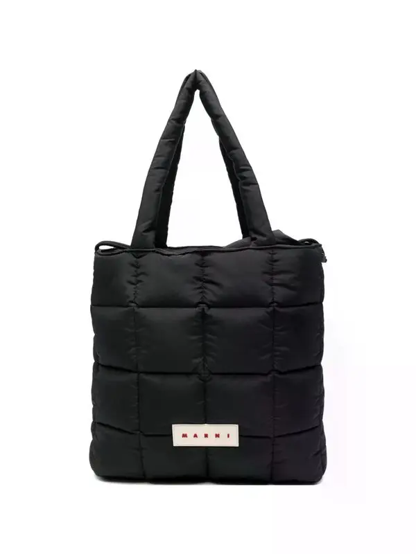 Marni Padded Logo Tote Bag - Black