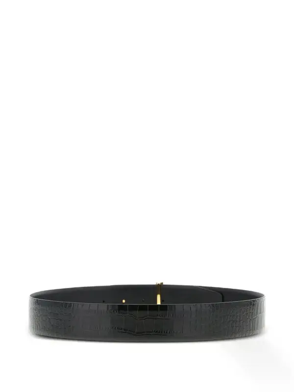 TOM FORD Reversible Crocodile-effect Belt - Black