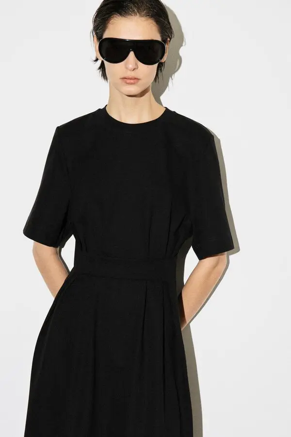 COS Belt-Detail T-Shirt Dress - Black