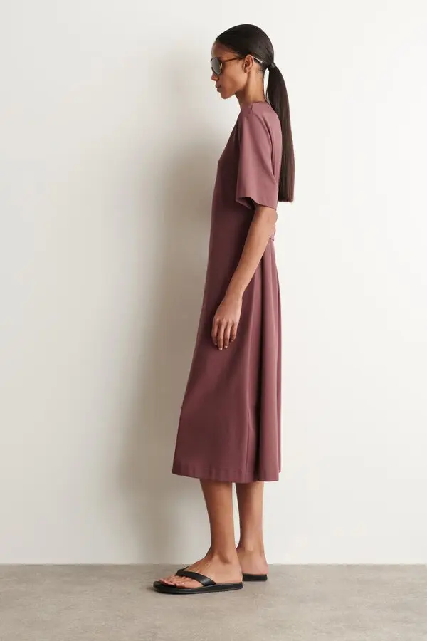 cos tee shirt dress COS Women's Wrap-Front T-Shirt Dress in Red | Cotton