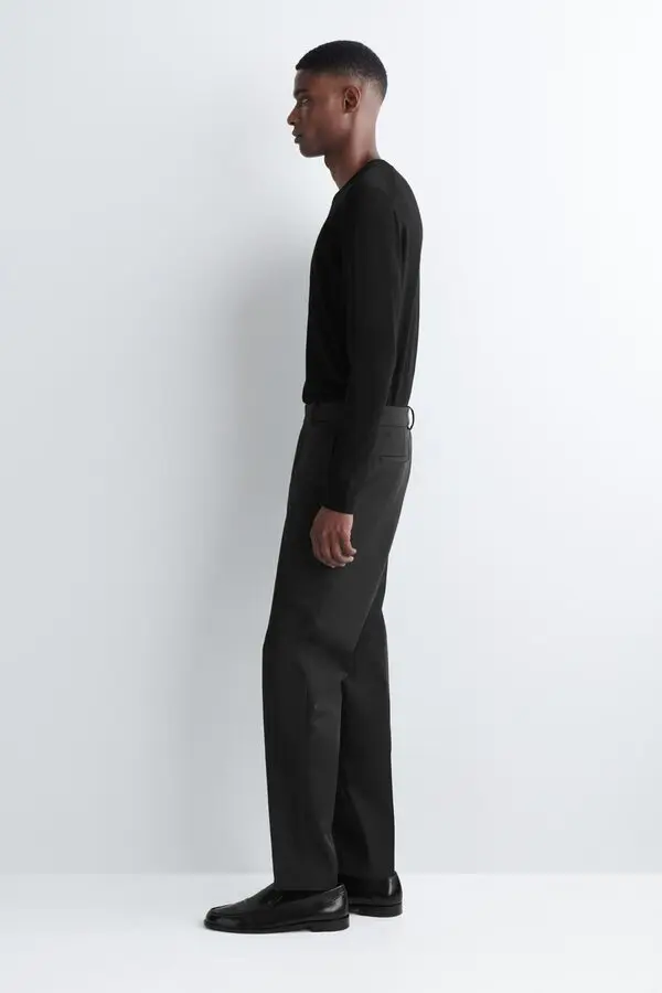 Cos Tech-twill Slim-fit Straight-leg Pants - Black