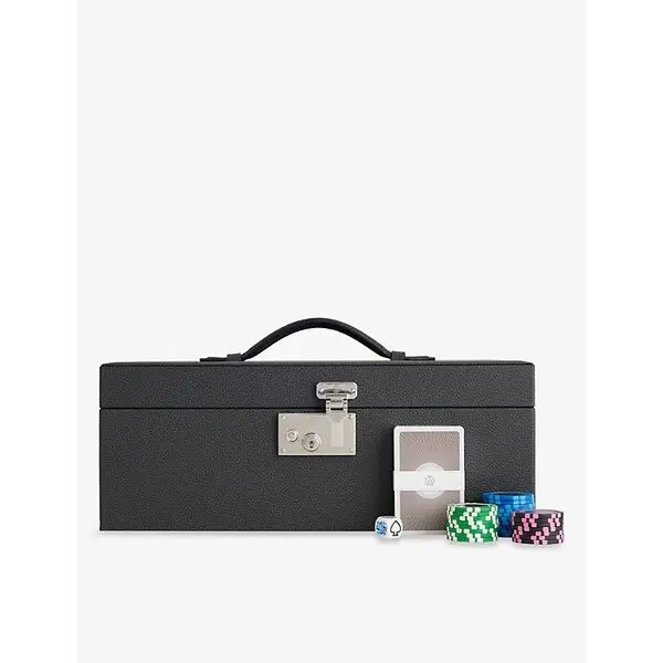 Dunhill Century Despatch Leather Poker Set - Grey