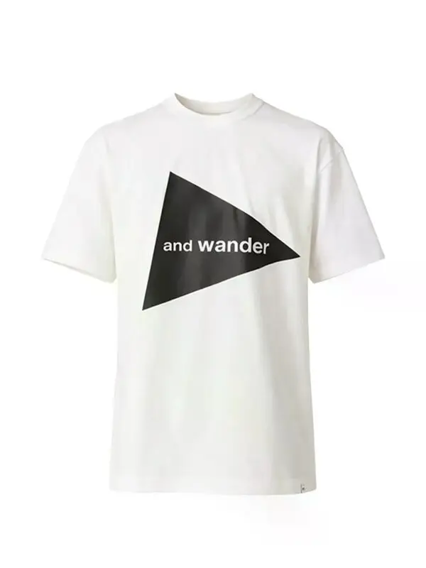 AND WANDER Logo-print T-shirt - White