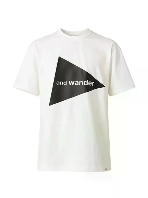 AND WANDER Logo-print T-shirt
