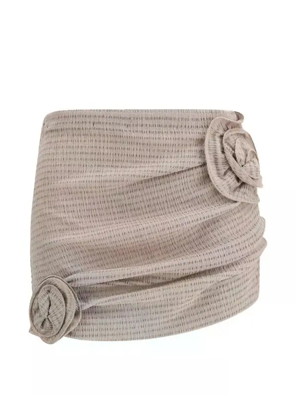 Magda Butrym Flower-appliqué Mini Skirt - Brown