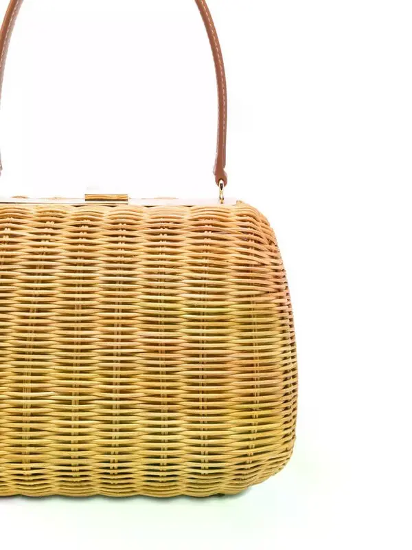 SELF-PORTRAIT Mini Cherry Woven Bucket Bag - Neutrals