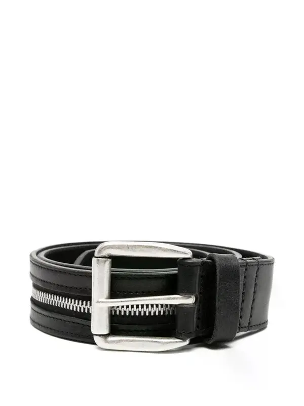 Our Legacy Zipped Leather Belt - Black