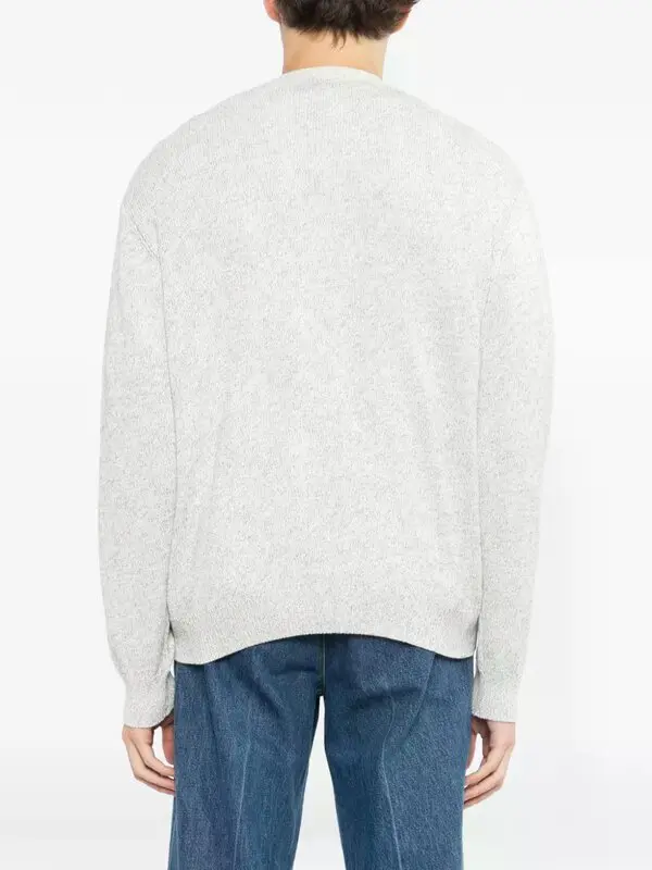 AGNES B. Logo V-neck Cardigan - Grey