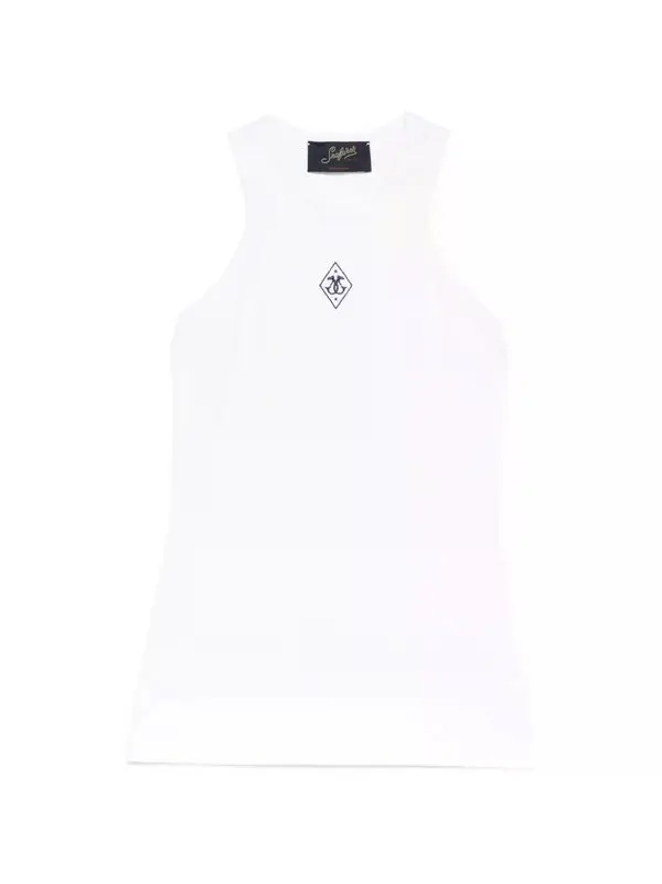 Seafarer Logo Print Top - White