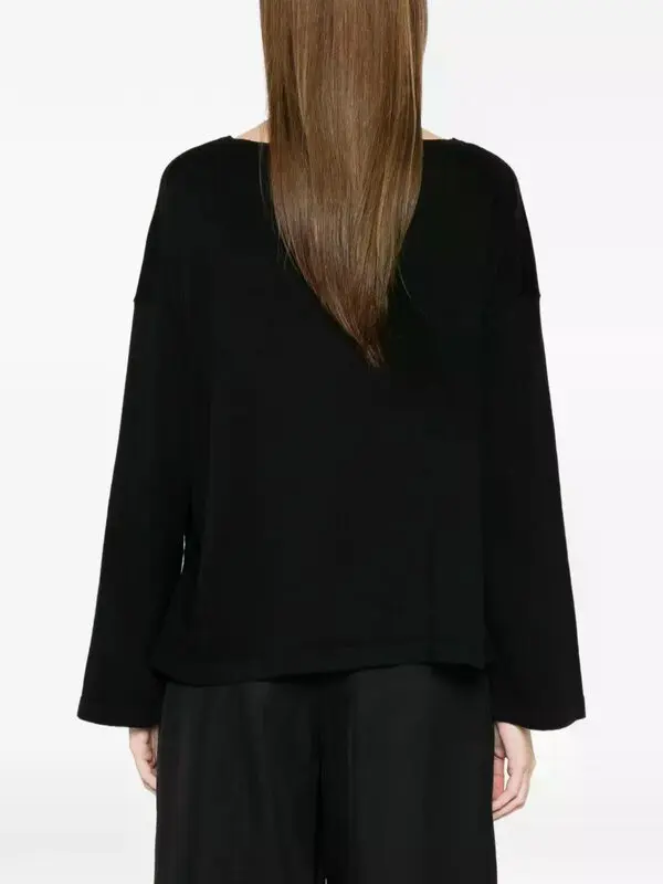 C.T.PLAGE Layered Hem Sweater - Black