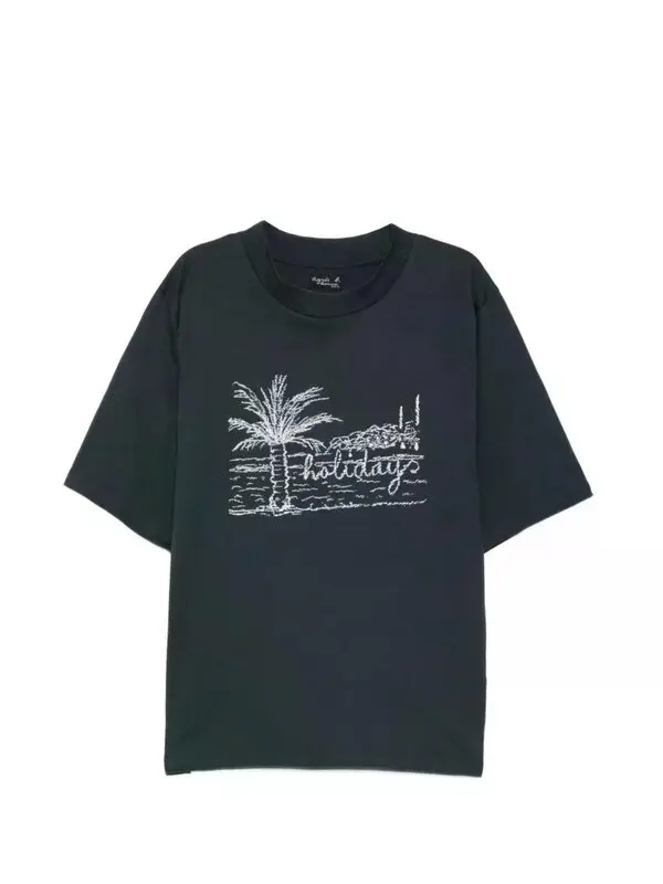 AGNES B. Graphic-print Round Neck T-shirt