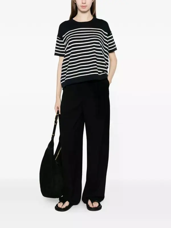 C.T.PLAGE Striped Short-sleeved Sweater