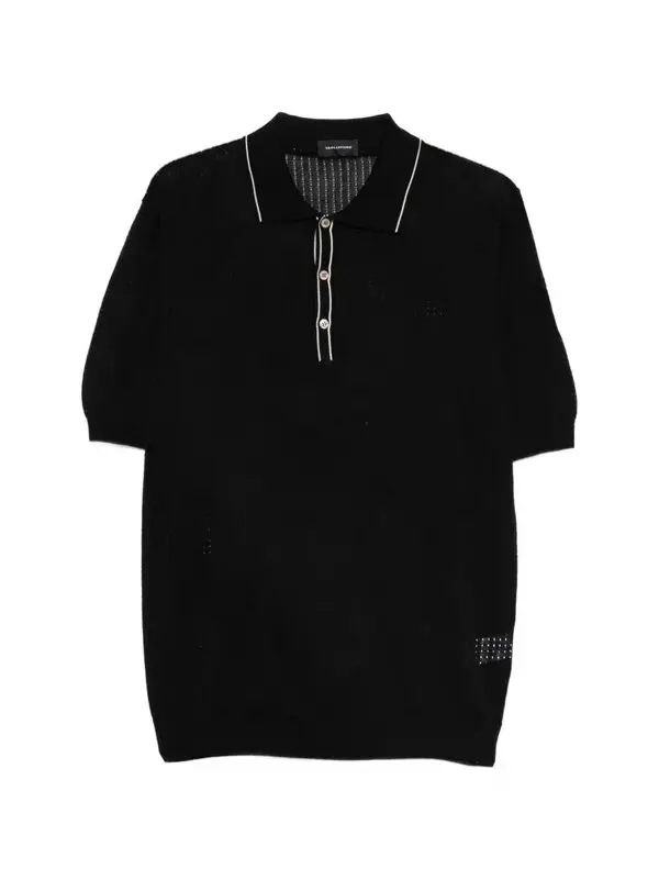 Tagliatore Textured Polo Shirt - Black