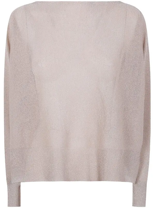 D.exterior Oversized Long Sleeve Sweater - Metallic
