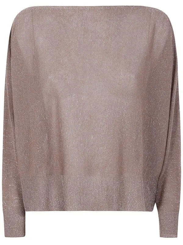 D.exterior Oversized Long Sleeve Sweater - Brown