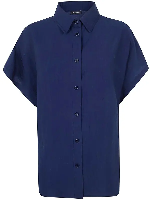 ANNECLAIRE Short Sleeves Squared Form Shirt