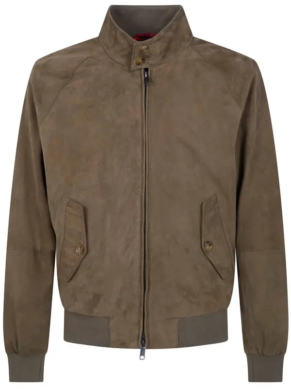BARACUTA G9 Suede Bomber Jacket - Green