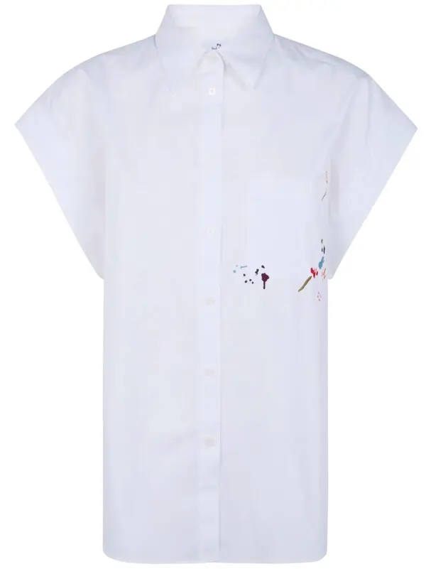 Paul Smith Embroidered Cotton-blend Shirt